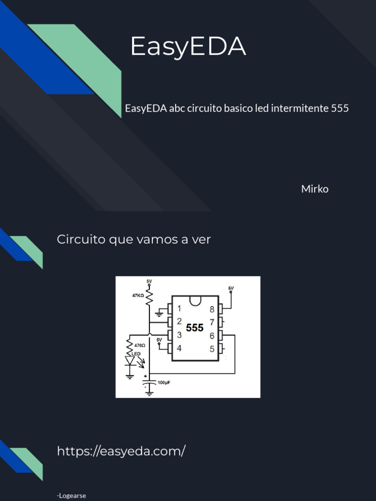 easyEDA Abc Circuito Basico Led Intermitente 555 V1 | PDF