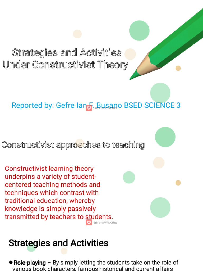 Strategies and Activities Busano1 | PDF | Constructivism (Philosophy Of ...