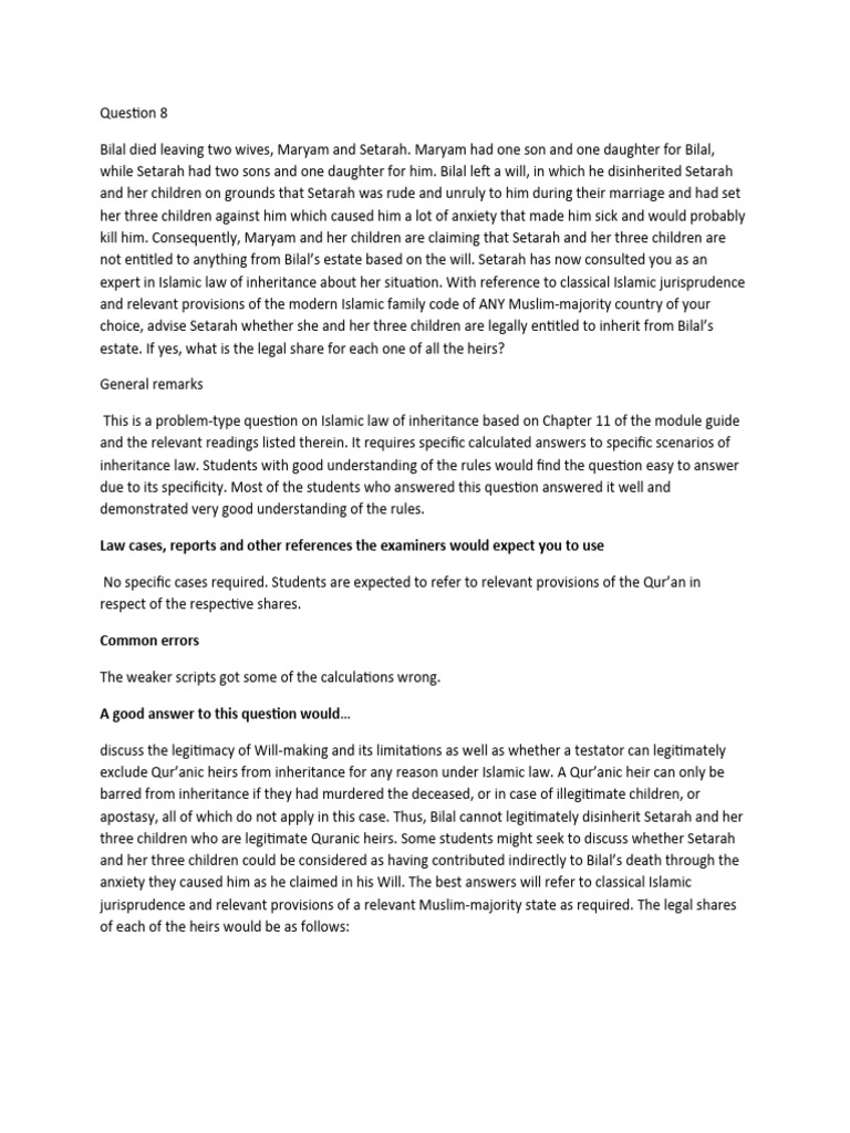 Islamic Inheritance Dispute Analysis | PDF | Inheritance | Sharia