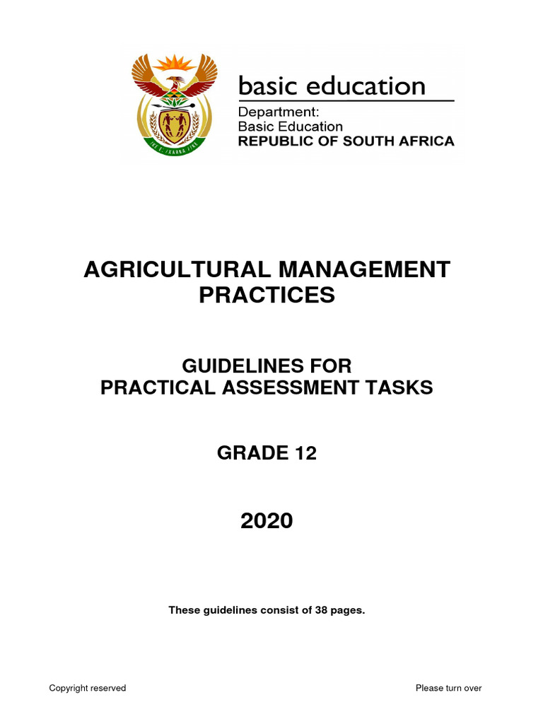Agricultural Management Practices PAT GR 12 2020 Eng | PDF