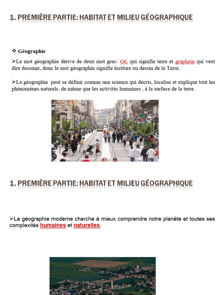 Géographie et Habitat : Concepts Clés | PDF | Géographie ...