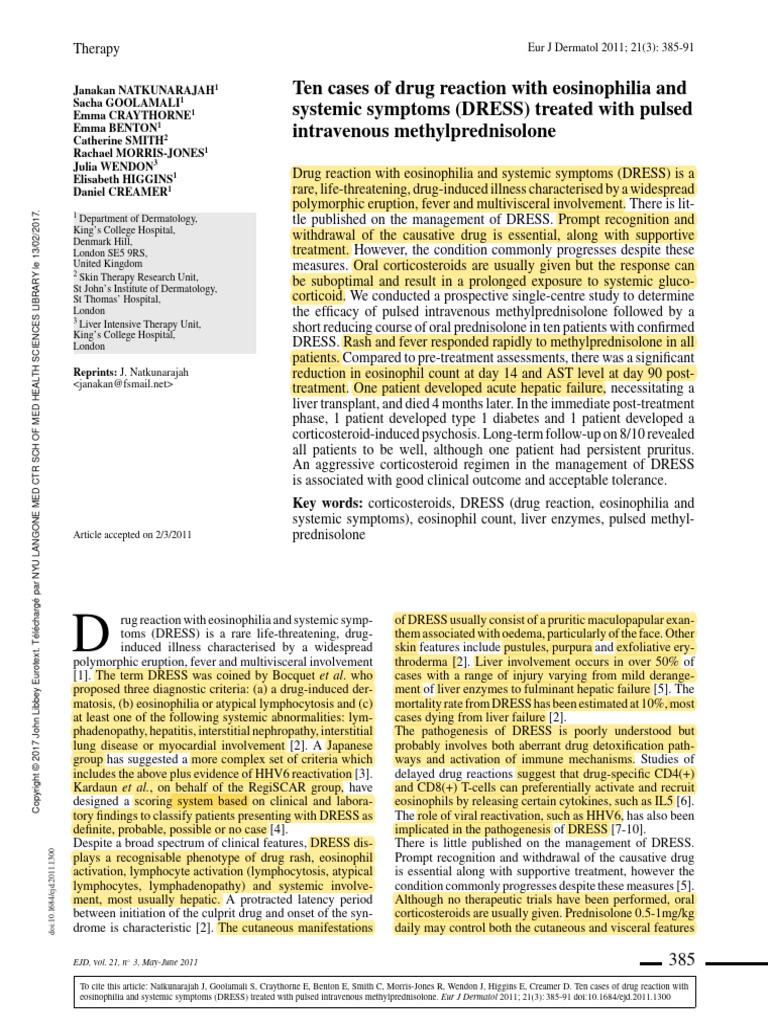 2 Ten Cases of Drug Reaction With Eosinophilia and | PDF ...