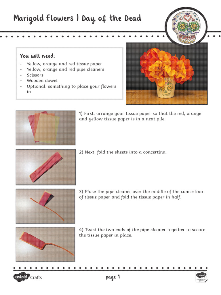 DIY Tissue Paper Marigolds Craft | PDF