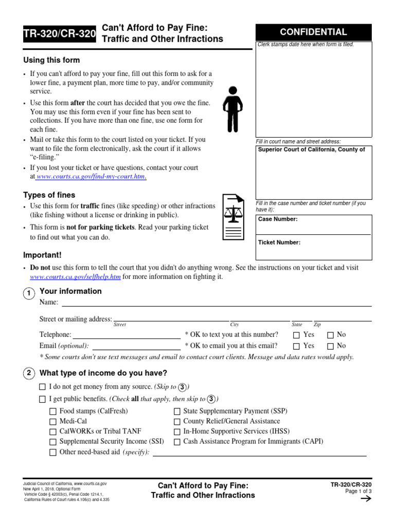 Request for Fine Reduction Form TR-320 | PDF