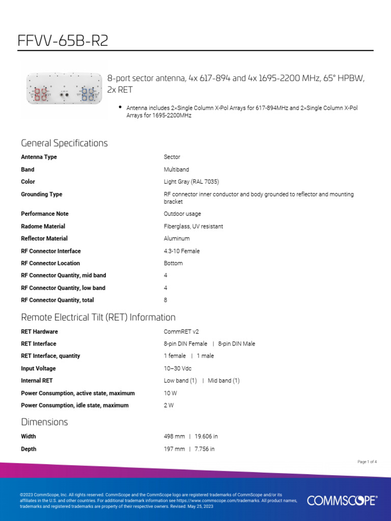 FFVV-65B-R2 Product Specifications | PDF | Antenna (Radio) | Information And Communications ...