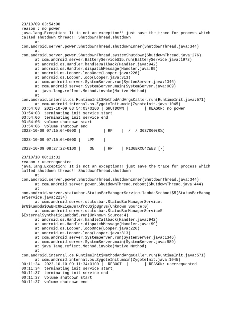 Power Off Reset Reason Backup Pdf Java Programming Language Oracle Acquisitions
