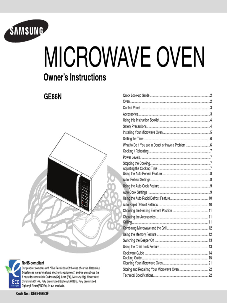 Mikrotalasna Samsung | PDF | Oven | Grilling