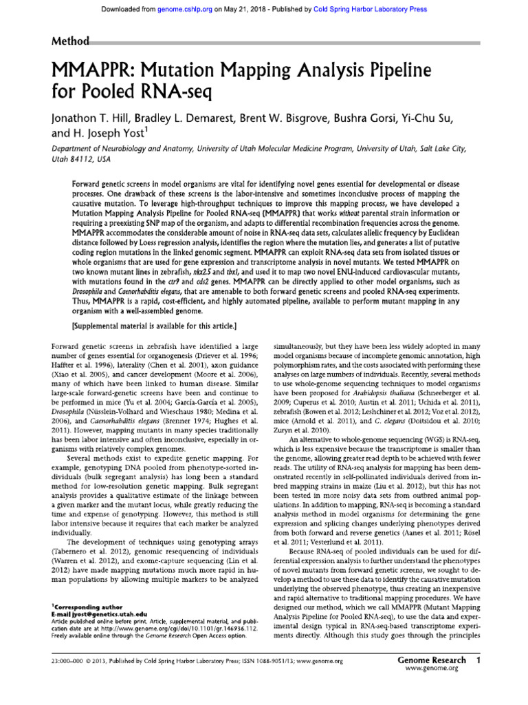 MMAPPR - Mutation Mapping Analysis Pipeline | PDF