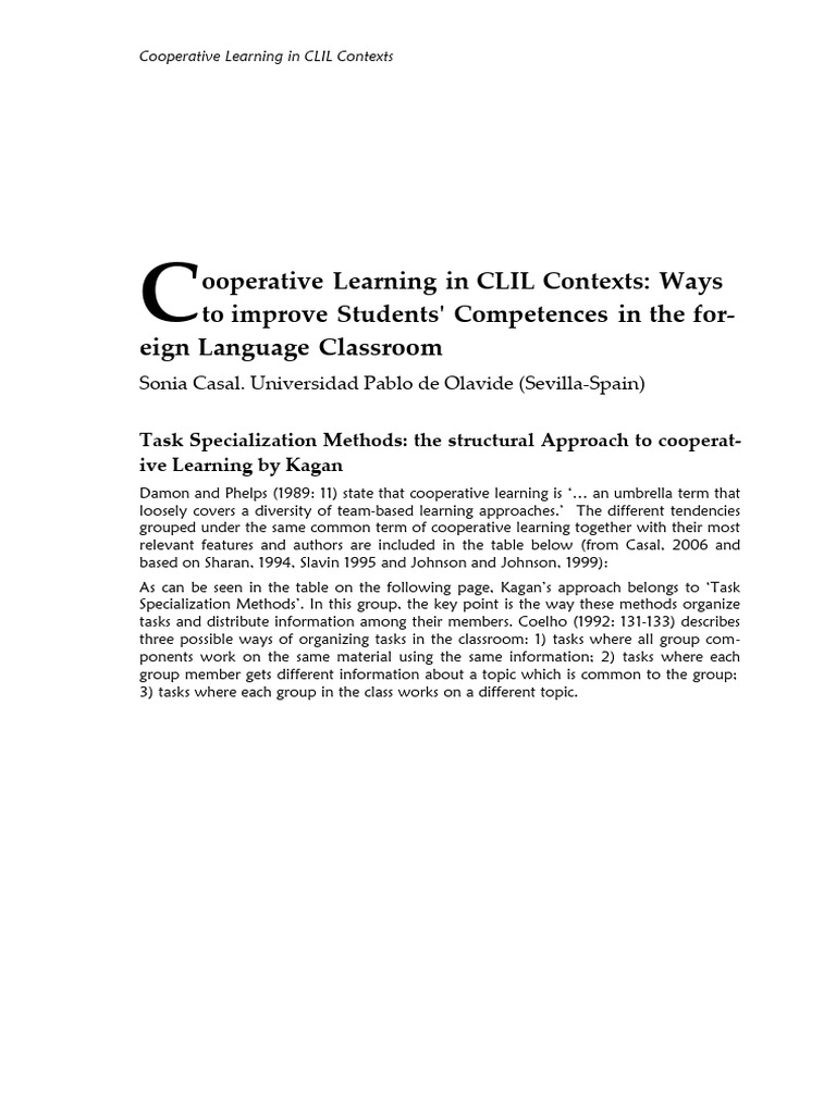 M1 - E3 - L1 - Cooperative Learning Extracto CASAL | PDF