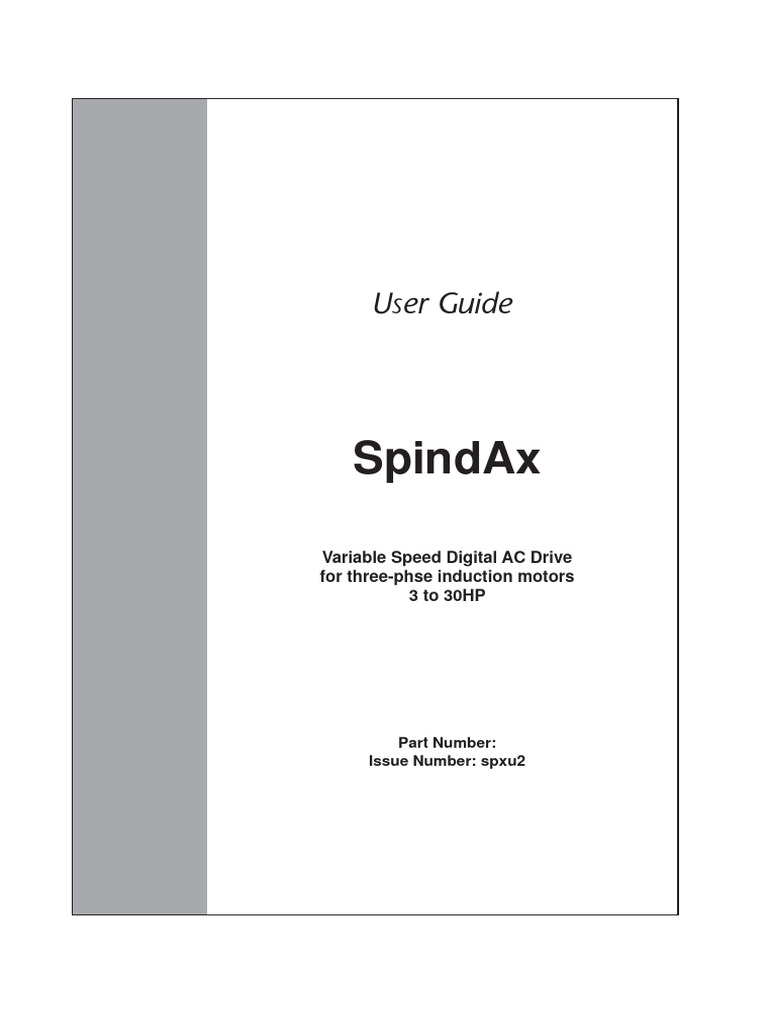 SpindAX User Guide | PDF | Electric Motor | Electrical Components