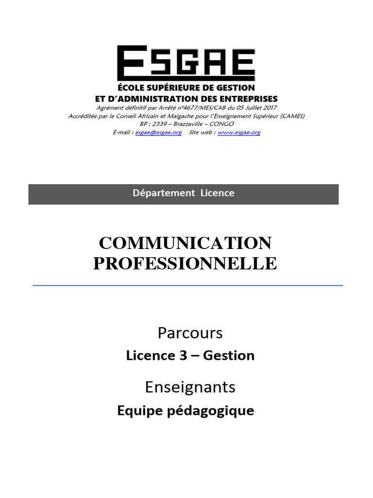 Comminication Professionnelle | PDF | la communication | Informations