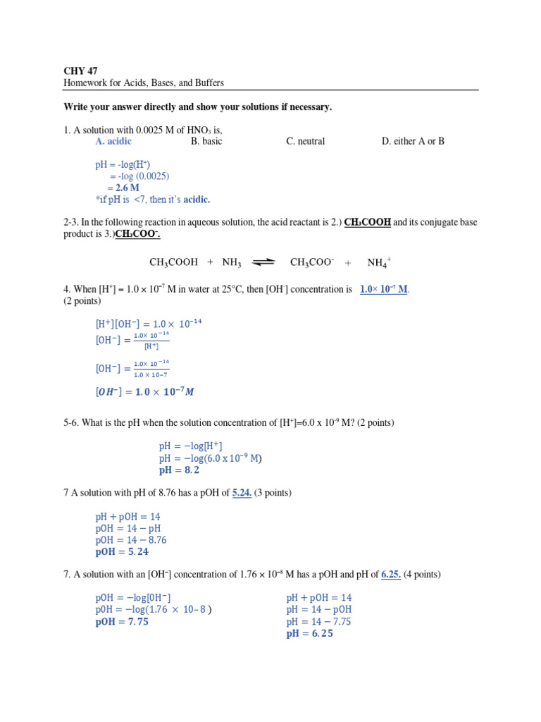 Acid Bases and Buffers | PDF | Buffer Solution | Applied And ...
