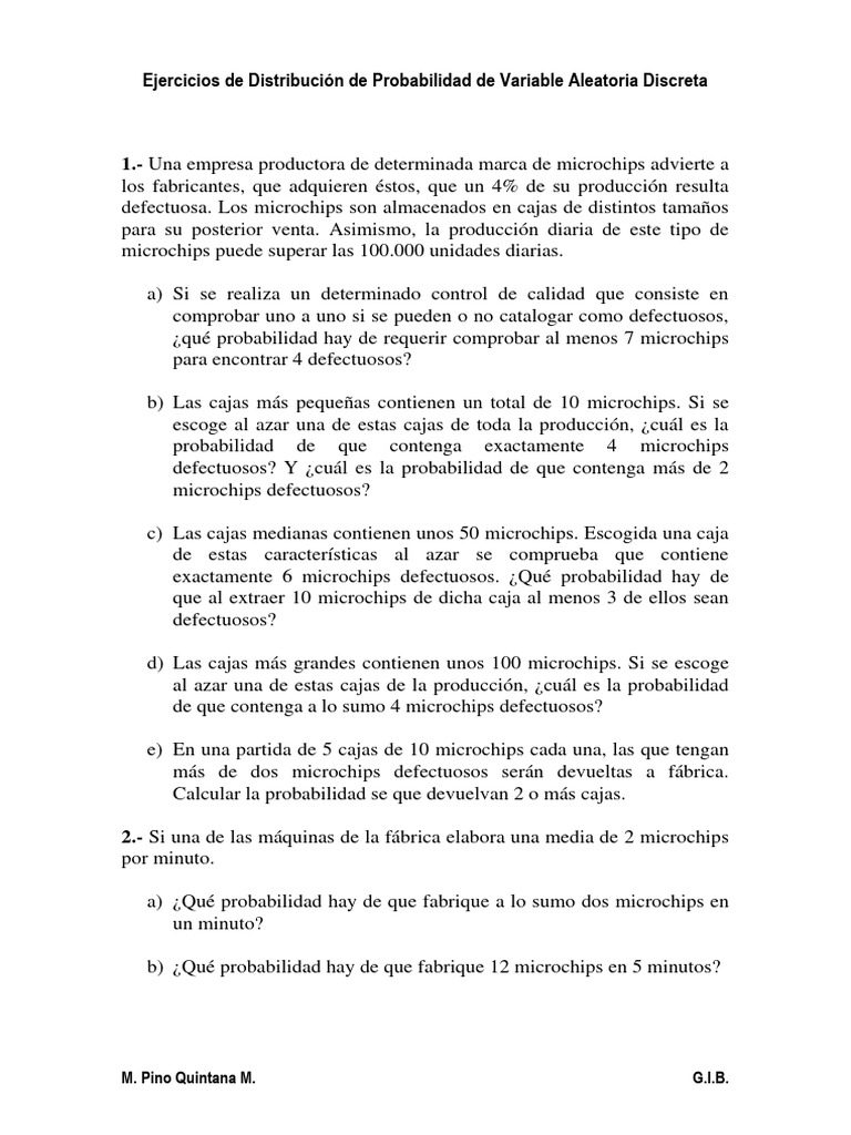 Ejercicios distr_prob_VADiscretas | PDF