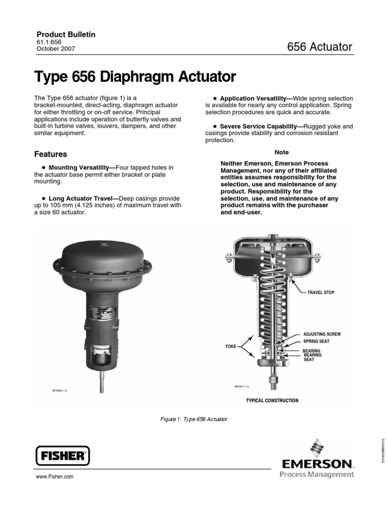 Fisher 656 Diaphragm Actuator Guide | PDF | Valve | Actuator