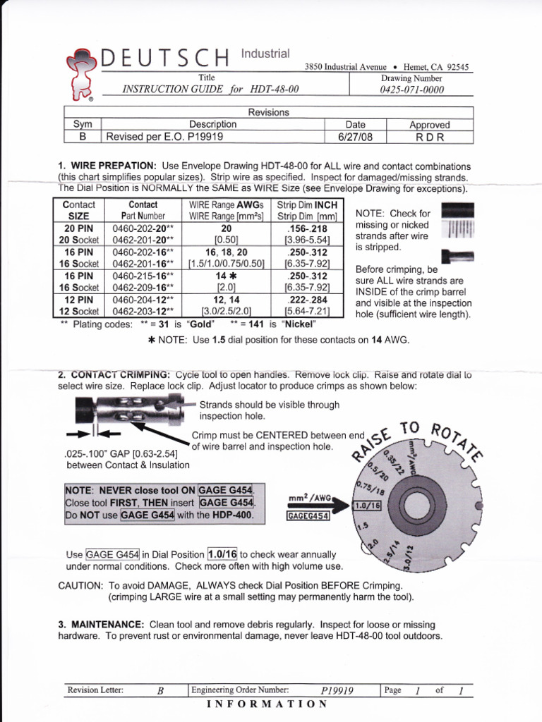 HDT-48-00 Instructions | PDF