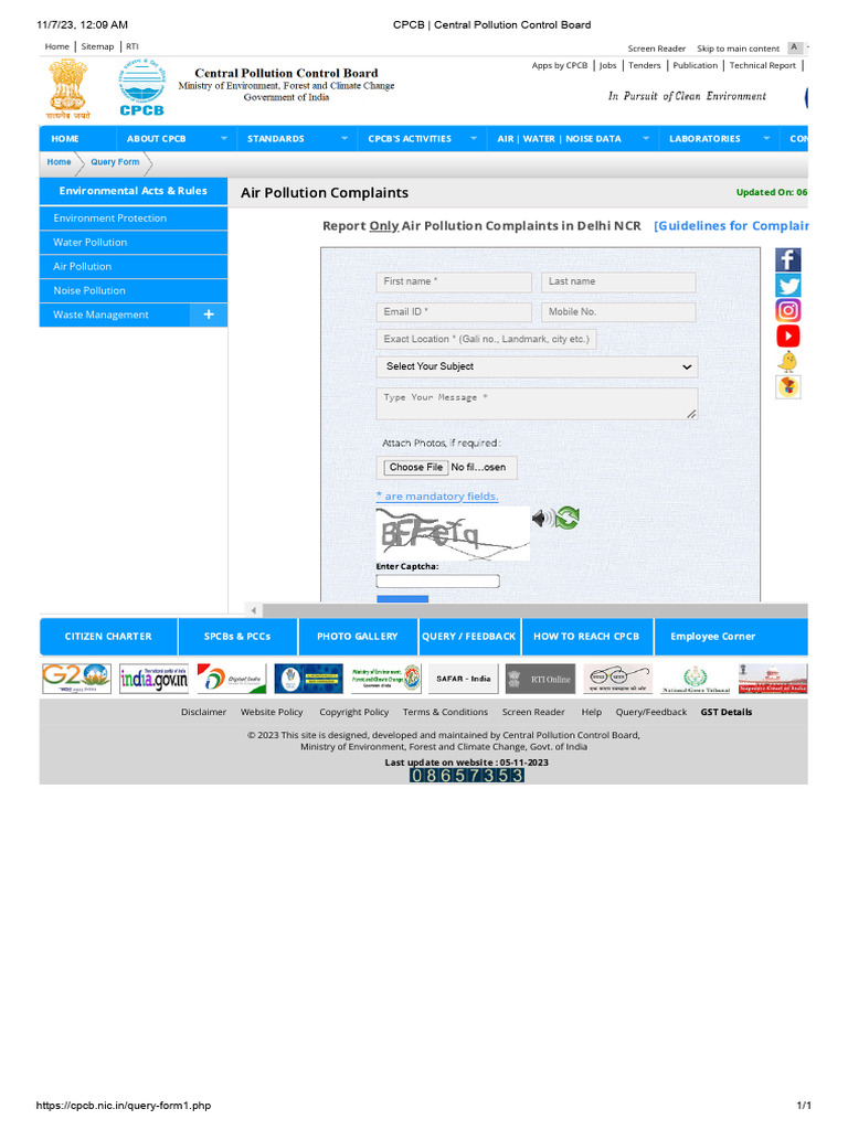 CPCB - Central Pollution Control Board | PDF | Natural Environment ...