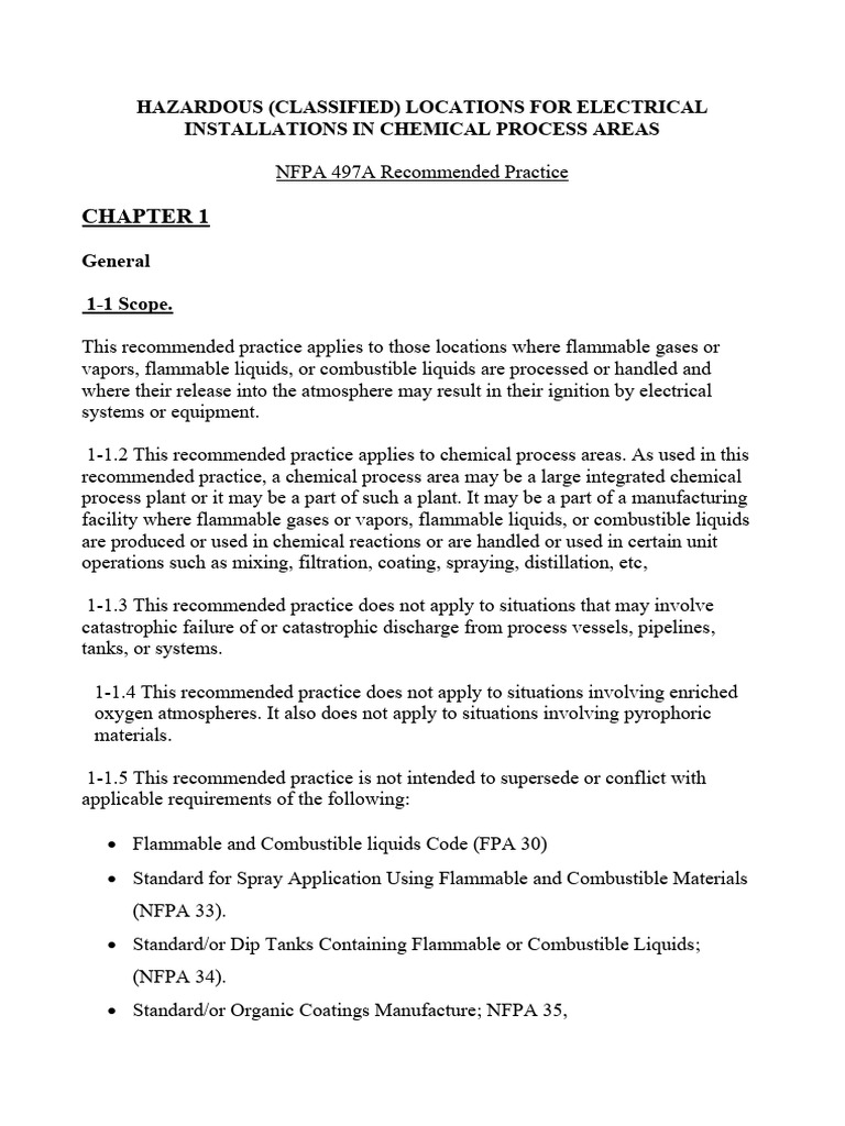 Hazardous (Classified) Locations For Electrical Installations in ...