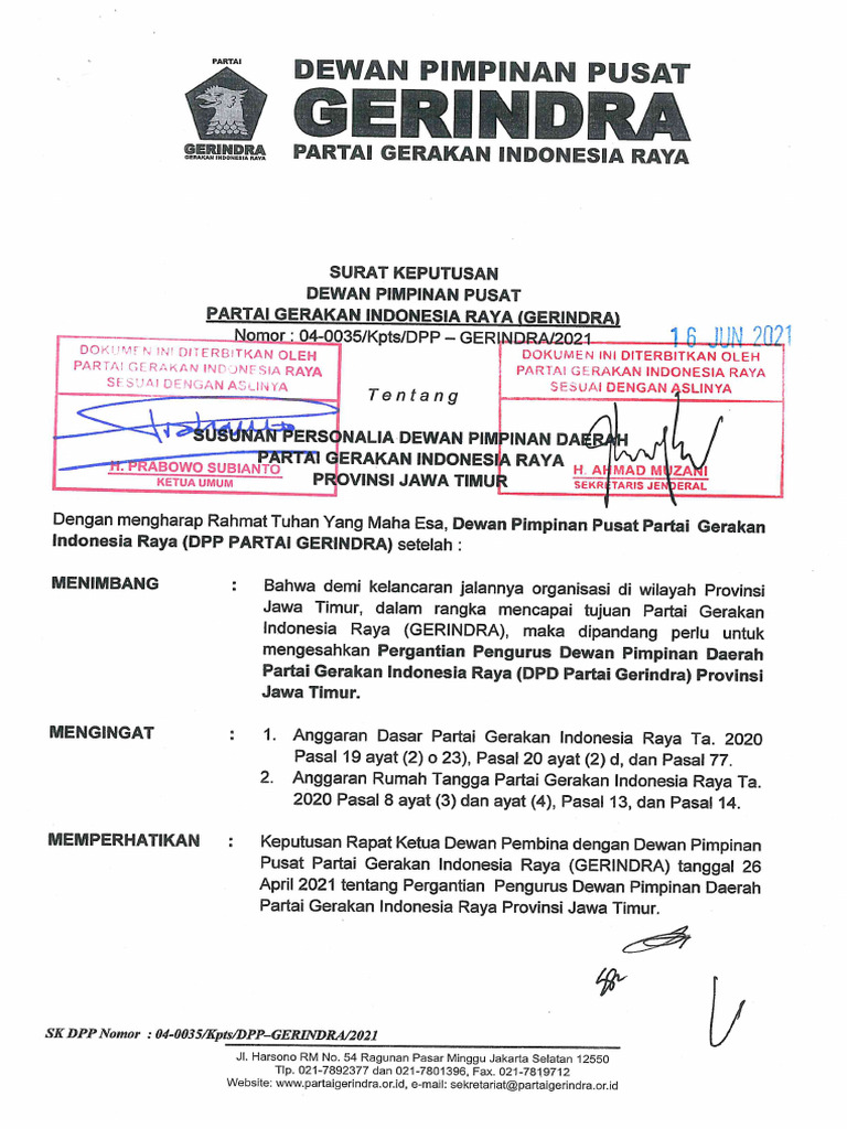 Scan Legalisir SK DPD | PDF