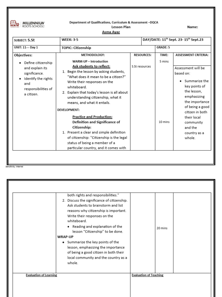 Grade 5 S.ST Week 3-5 | PDF | Citizenship | Lesson Plan