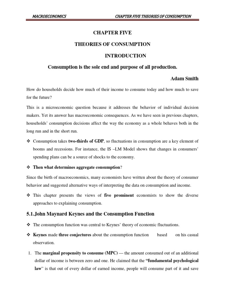 Chapter 5 Consumption Pdf