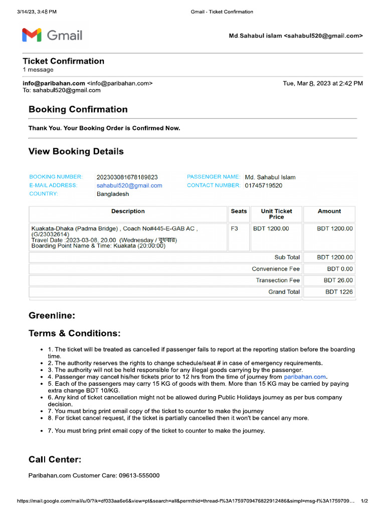 Gmail - Ticket Confirmation - Copy-23458689 | PDF