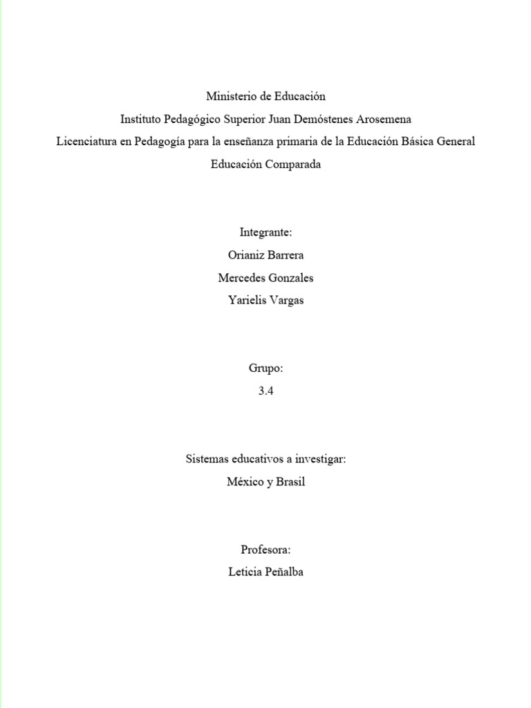 Sistema Educativo de México y Brasil | PDF | Licenciatura | Titulo ...
