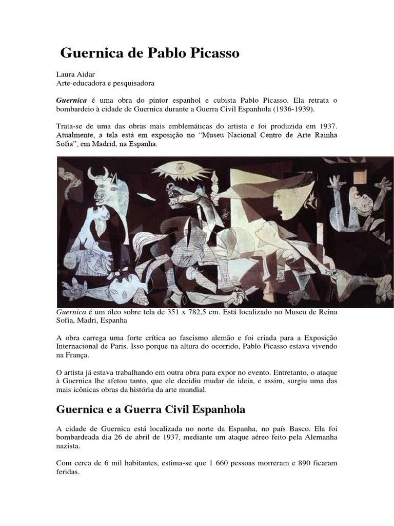Guernica de Pablo Picasso | PDF | Pablo Picasso