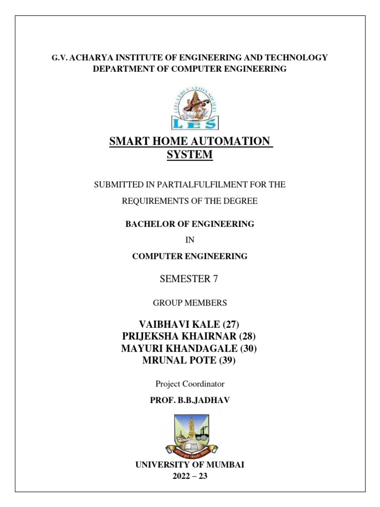 Smart Home Automation System Report | PDF | Home Automation | Internet ...