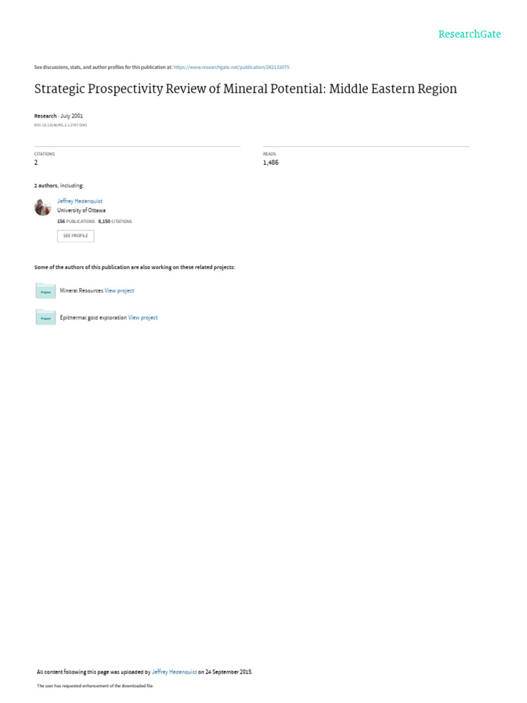 2001 - Hedenquist J - Strategic Prospectivity Review of Mineral ...