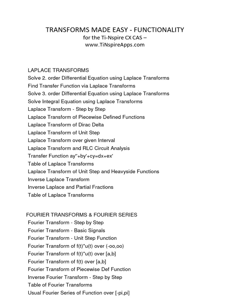 Transforms Made Easy - Functionality | PDF