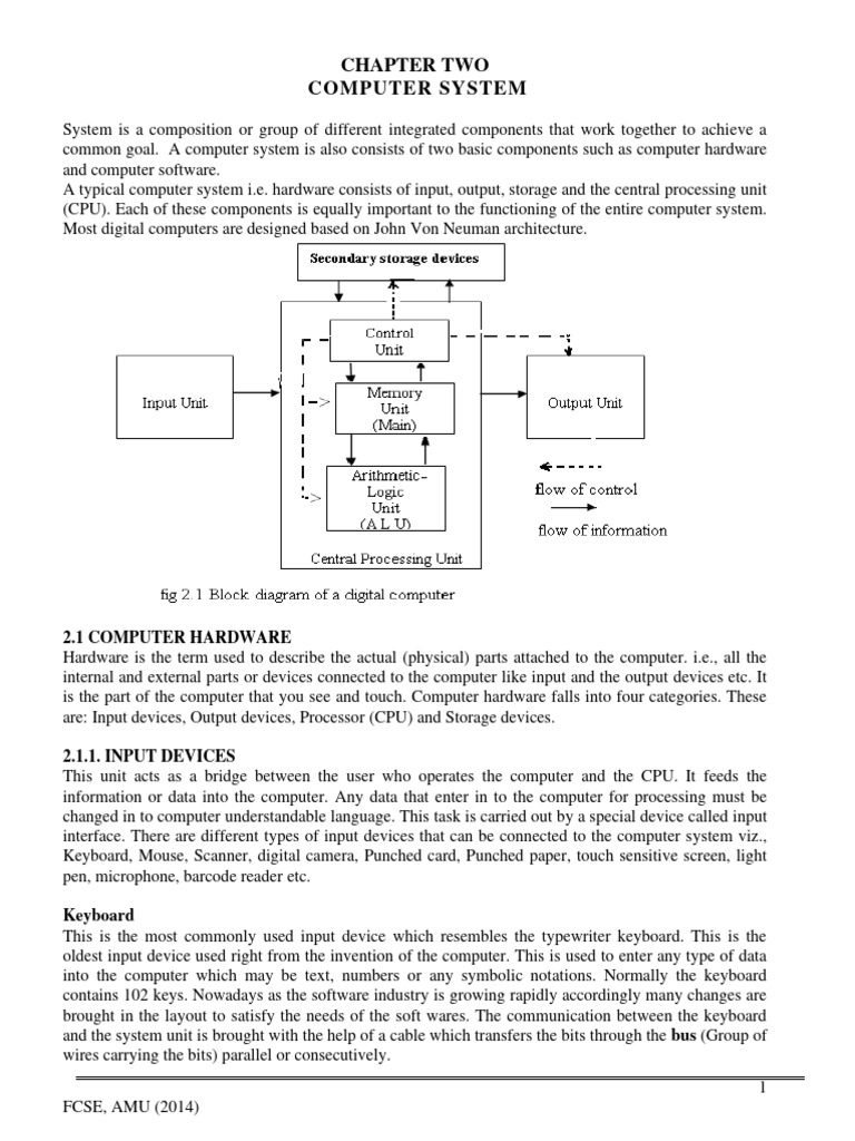 Chapter 2computer System | PDF | Printer (Computing) | Computer Data Storage