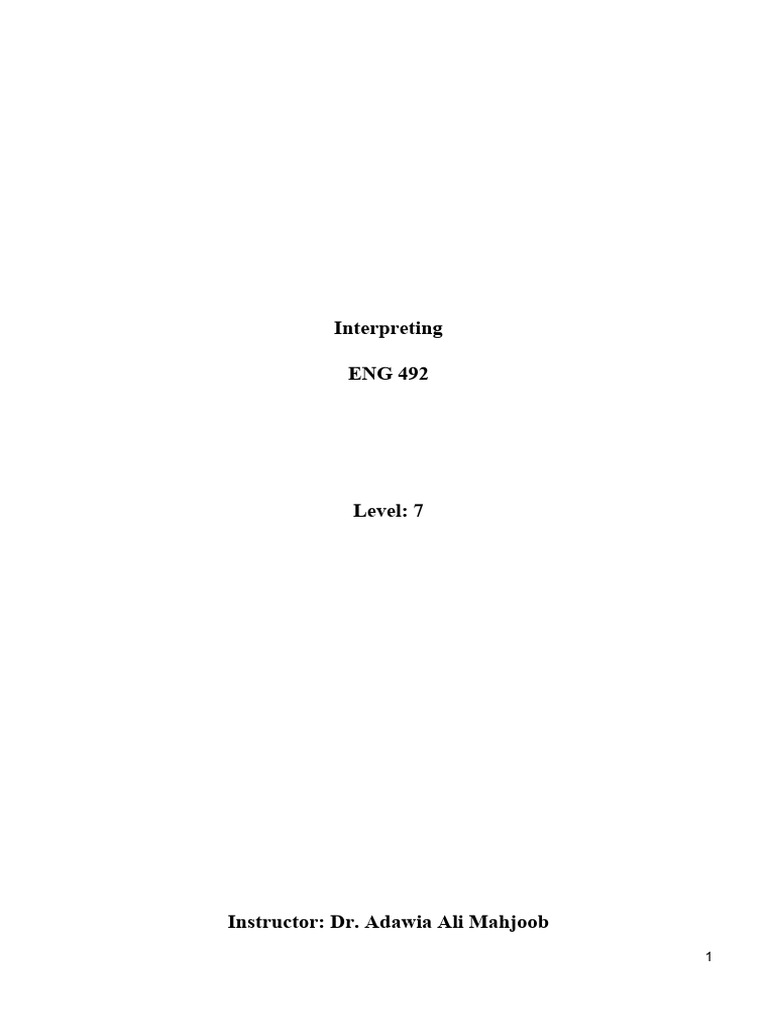 Interpreting | PDF