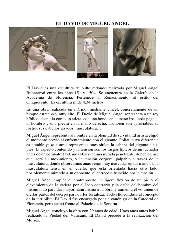 David de Miguel Ángel: Escultura Renacentista | PDF