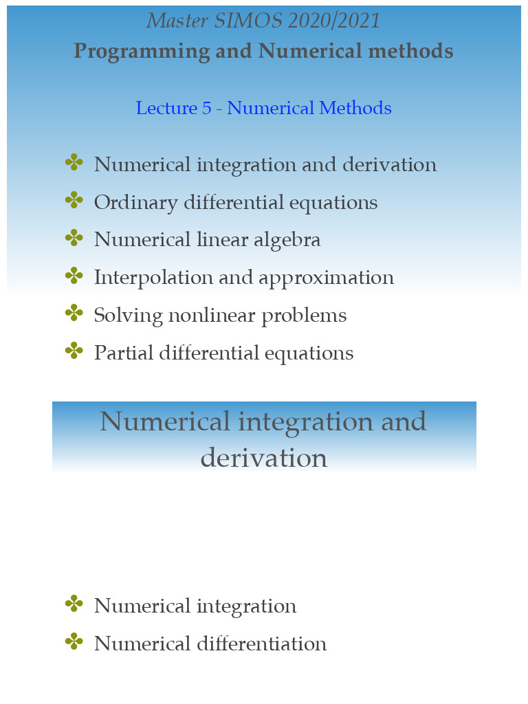Lecture5-NumericalMethods | PDF