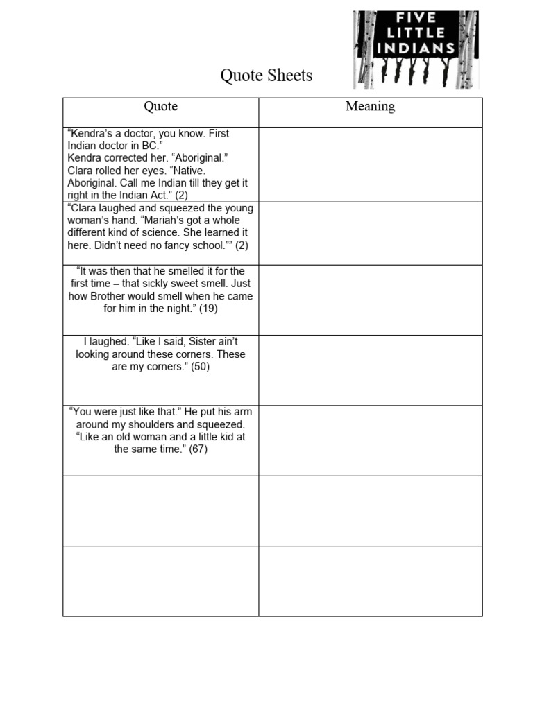 Quote Sheets 1 | PDF