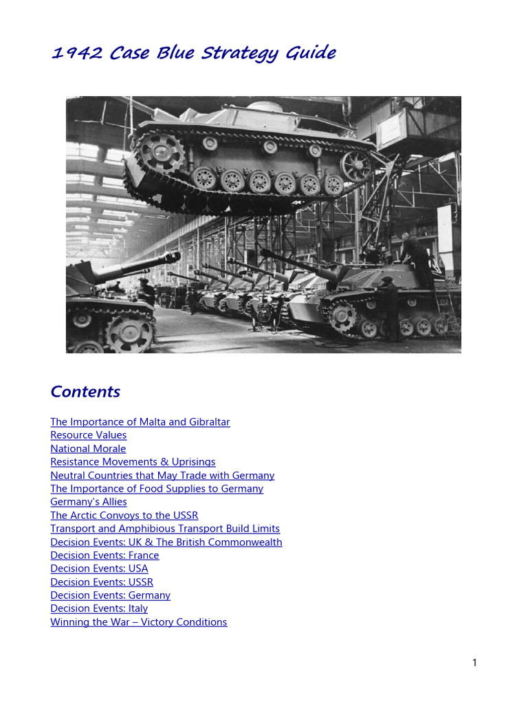 1942 Case Blue Strategy Guide | PDF
