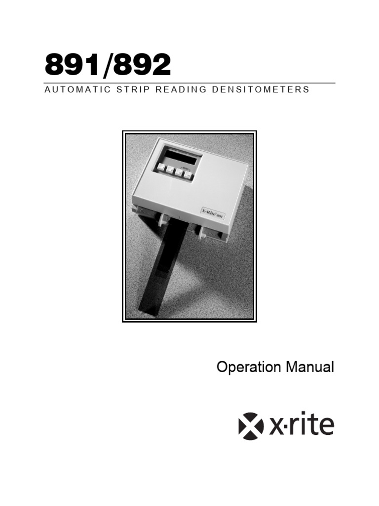 891-500 891-892 Scanning Densitometer Operation Manual EN | PDF