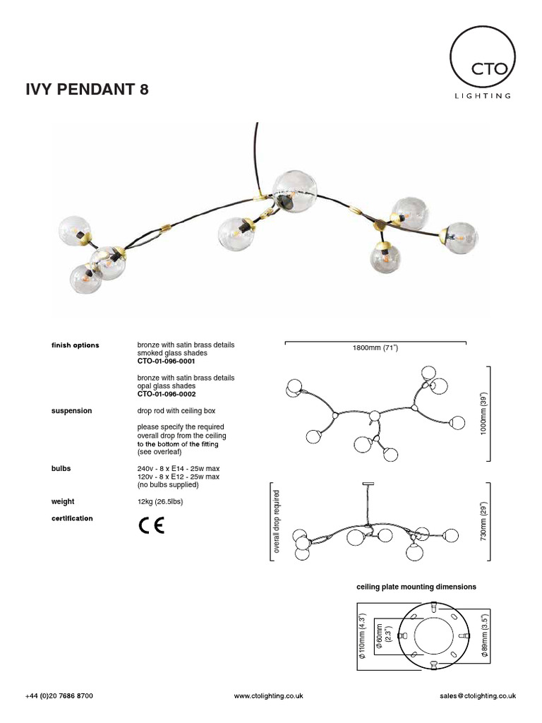 Pendant Datasheet | PDF