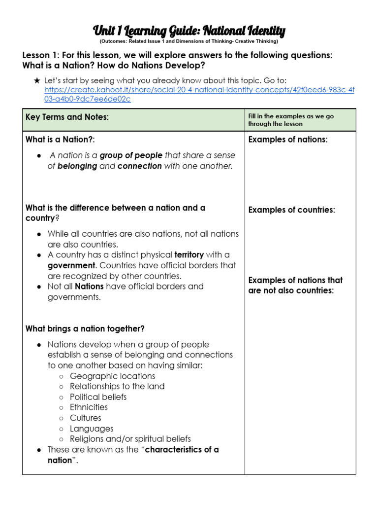Understanding National Identity Concepts | PDF
