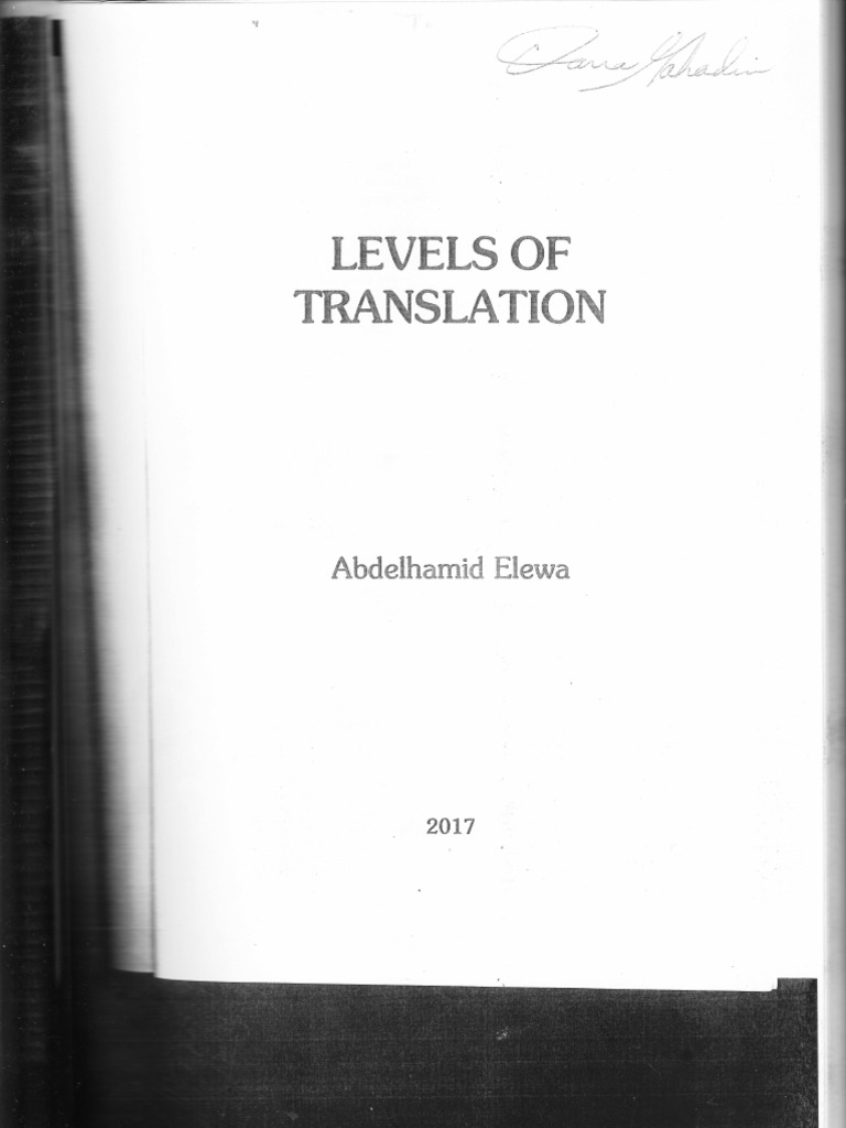 Levels of Translation - Part 1 | PDF
