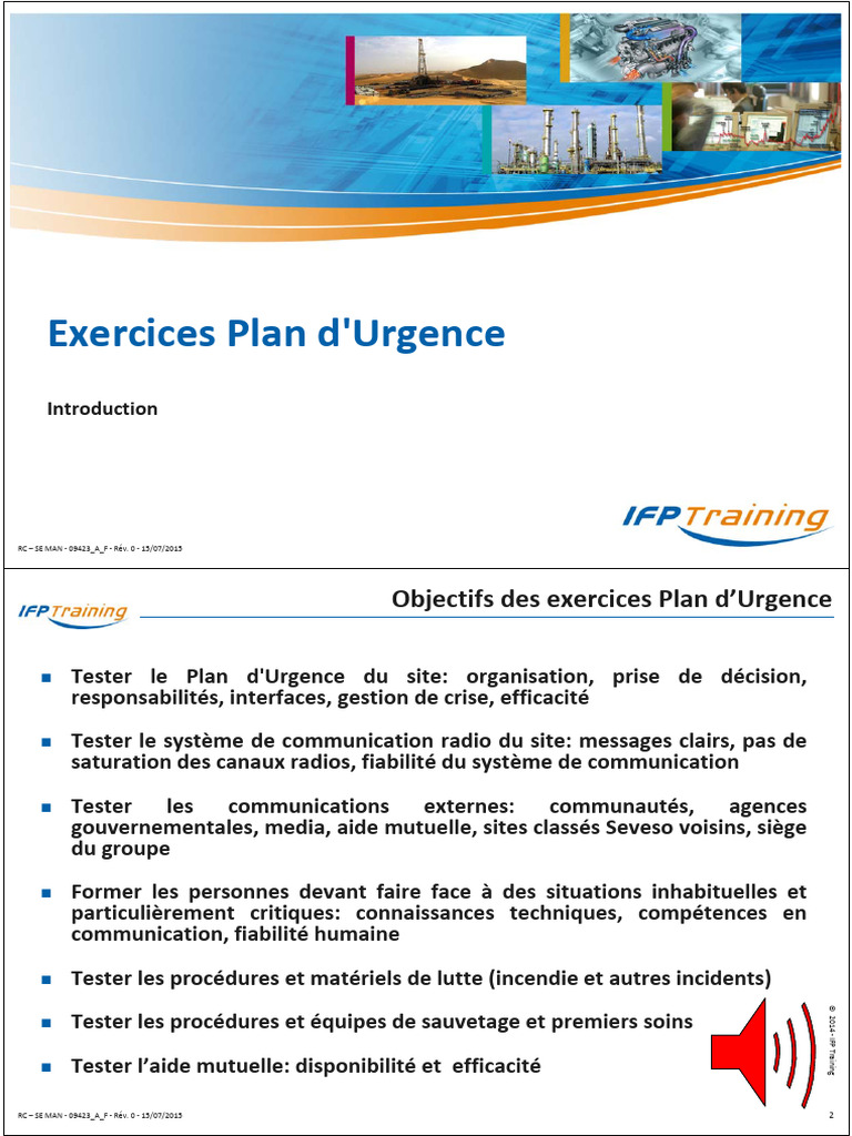 08 - Exercices Plan d'urgence | PDF