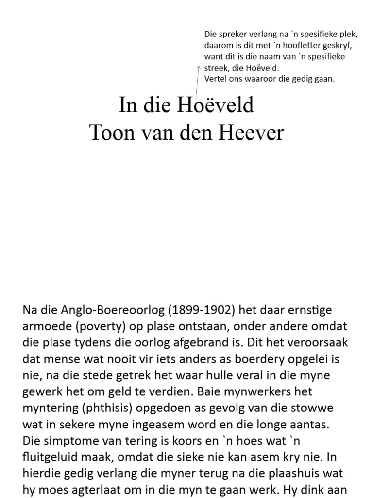 GEDIG 8 in Die Hoeveld Powerpoint | PDF