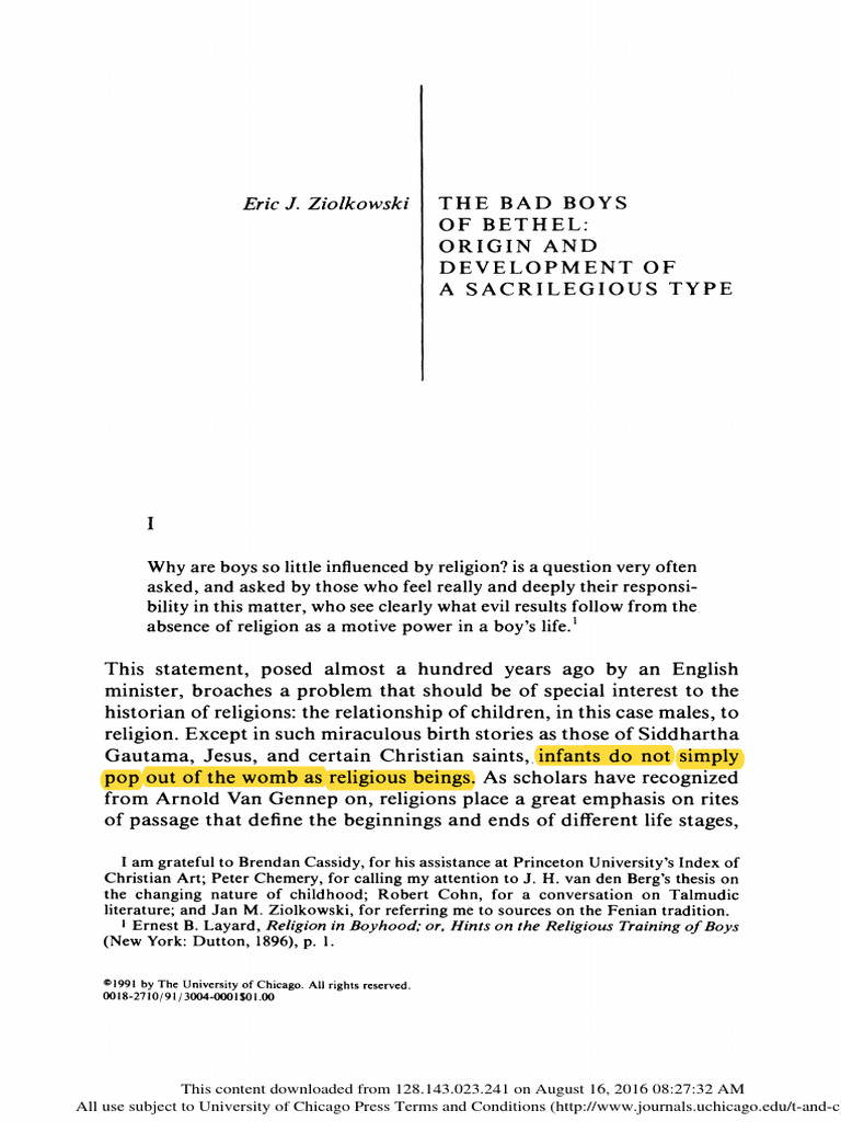 Eric J. Ziolkowski - The Bad Boys of Bethel. Origin and Development of ...