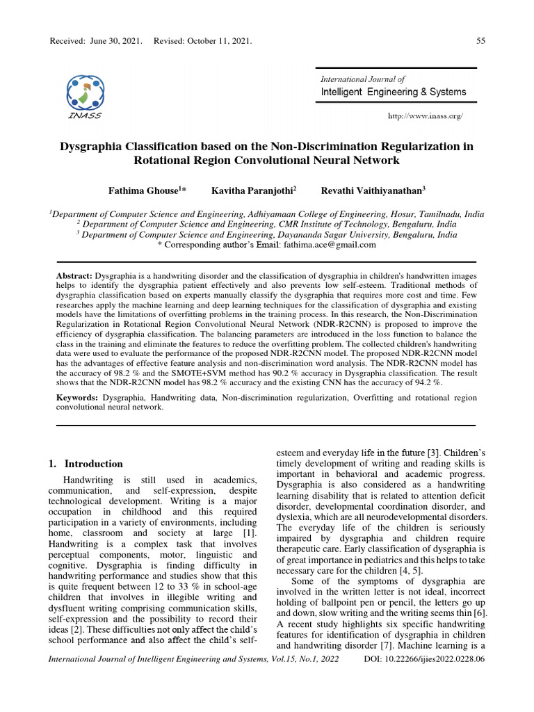 2021 - Dysgraphia Classification Based On The Non-Discrimination Regularization in Rotational ...