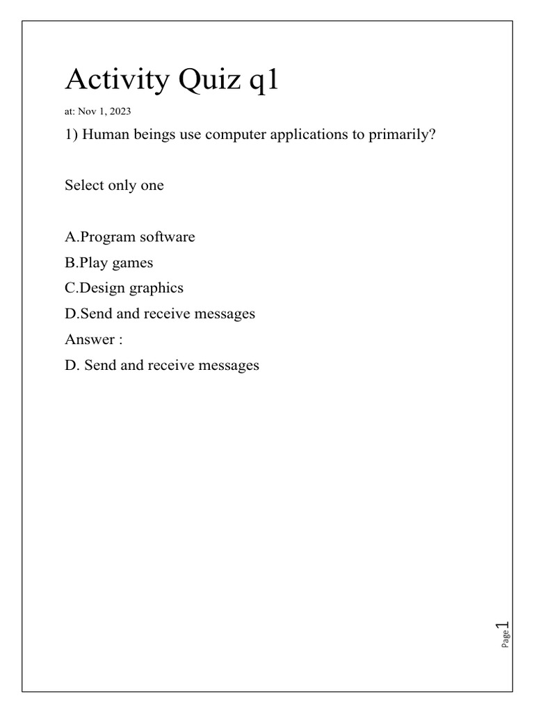 Quiz | PDF | Computer Network | Osi Model