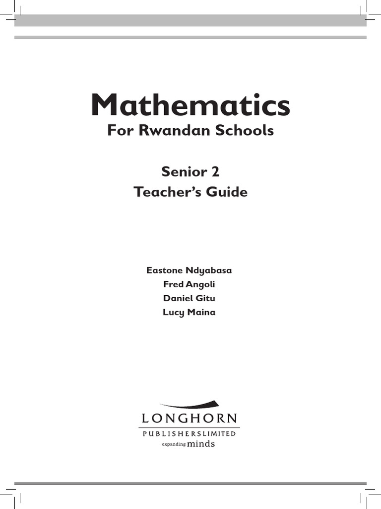 Secondary Schools - Mathematics - Teacher's Book - Senior Two | PDF ...