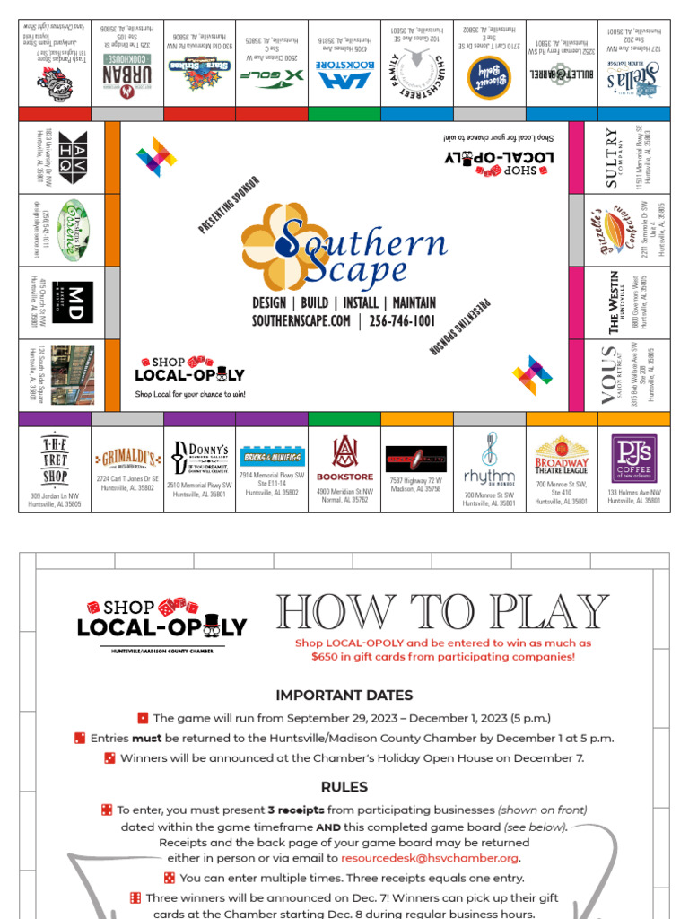 Huntsville Local-Opoly Game Details | PDF