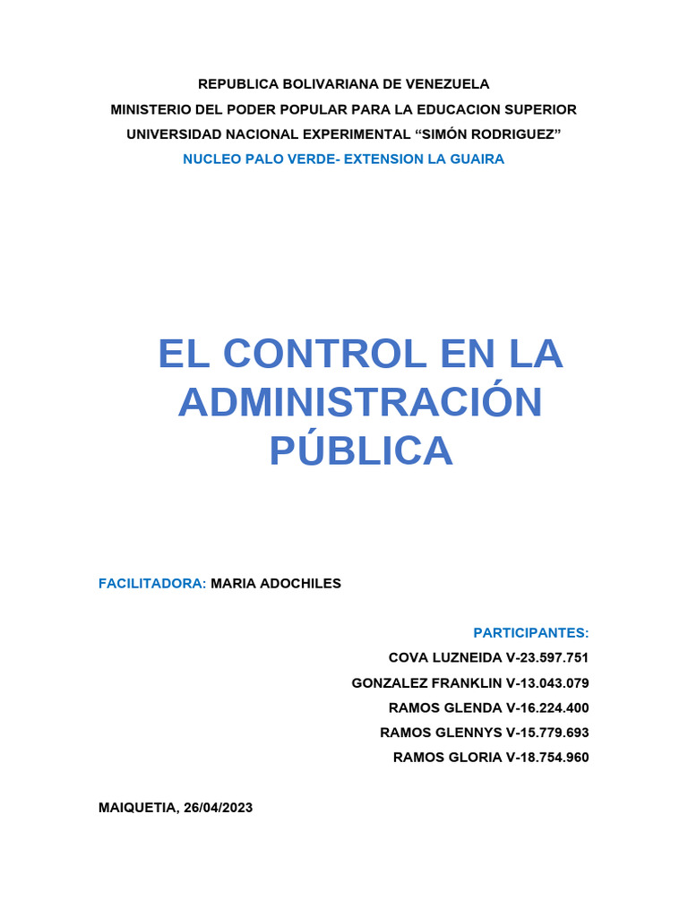El Control en La Admon Publica | PDF