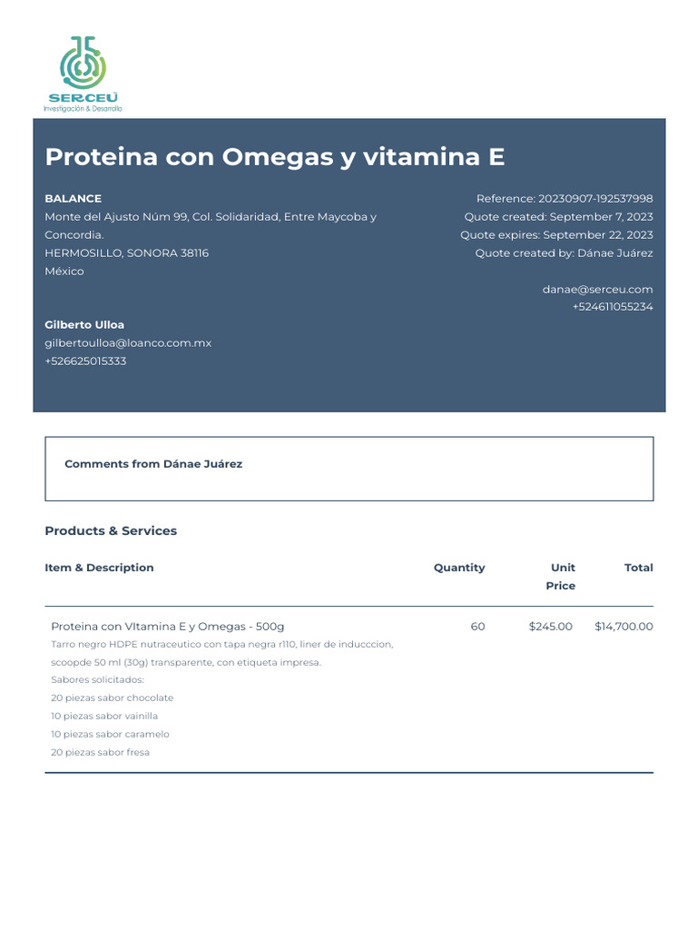 Proteina Con Omegas y Vitamina E | PDF