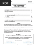 MLA Cheat Sheet: Some of The Basic Rules and Guidelines | PDF ...